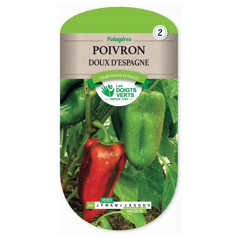 Graines - Poivron Doux d'Espagne - 2,5 gr - Les Doigts Verts - Estragon