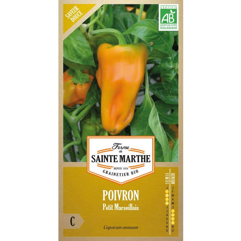 Semences - Poivron Petit marseillais bio - 30 graines - Ferme de Sainte ...