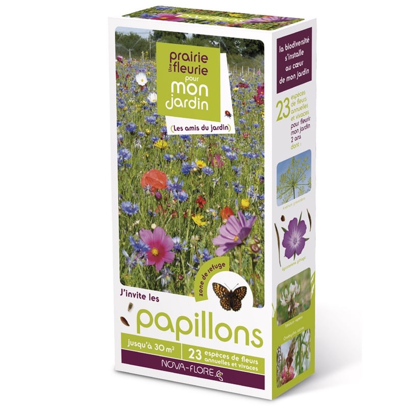 Graines - Prairie Fleurie - Amis du Jardin - Papillon 30 m² - Nova ...