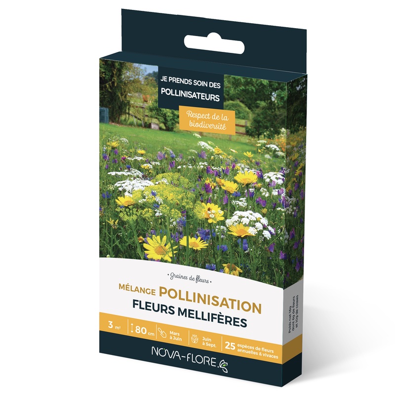 Graines - Prairie Fleurie - Amis du Jardin - Pollinisation 3 m² - Nova ...