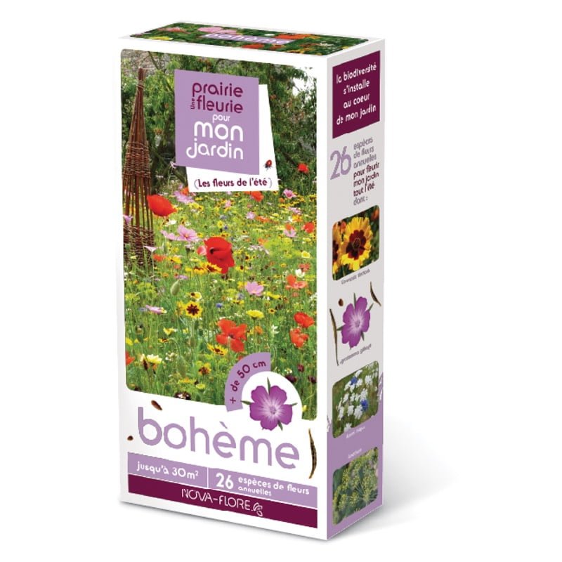Graines - Prairie Fleurie - Fleurs Faciles - Bohème 30 m² - Nova-Flore ...