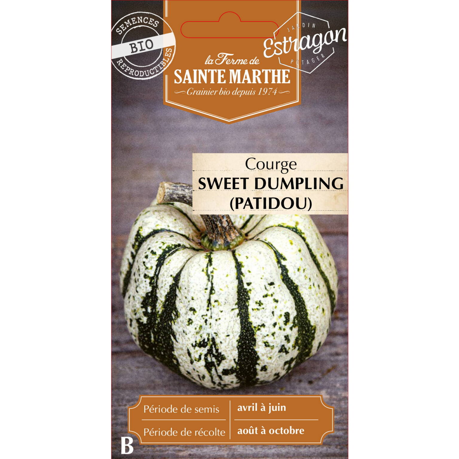 Zaden - Pompoen Sweet Dumpling Patidou bio - 15 zaden - Ferme de Sainte ...