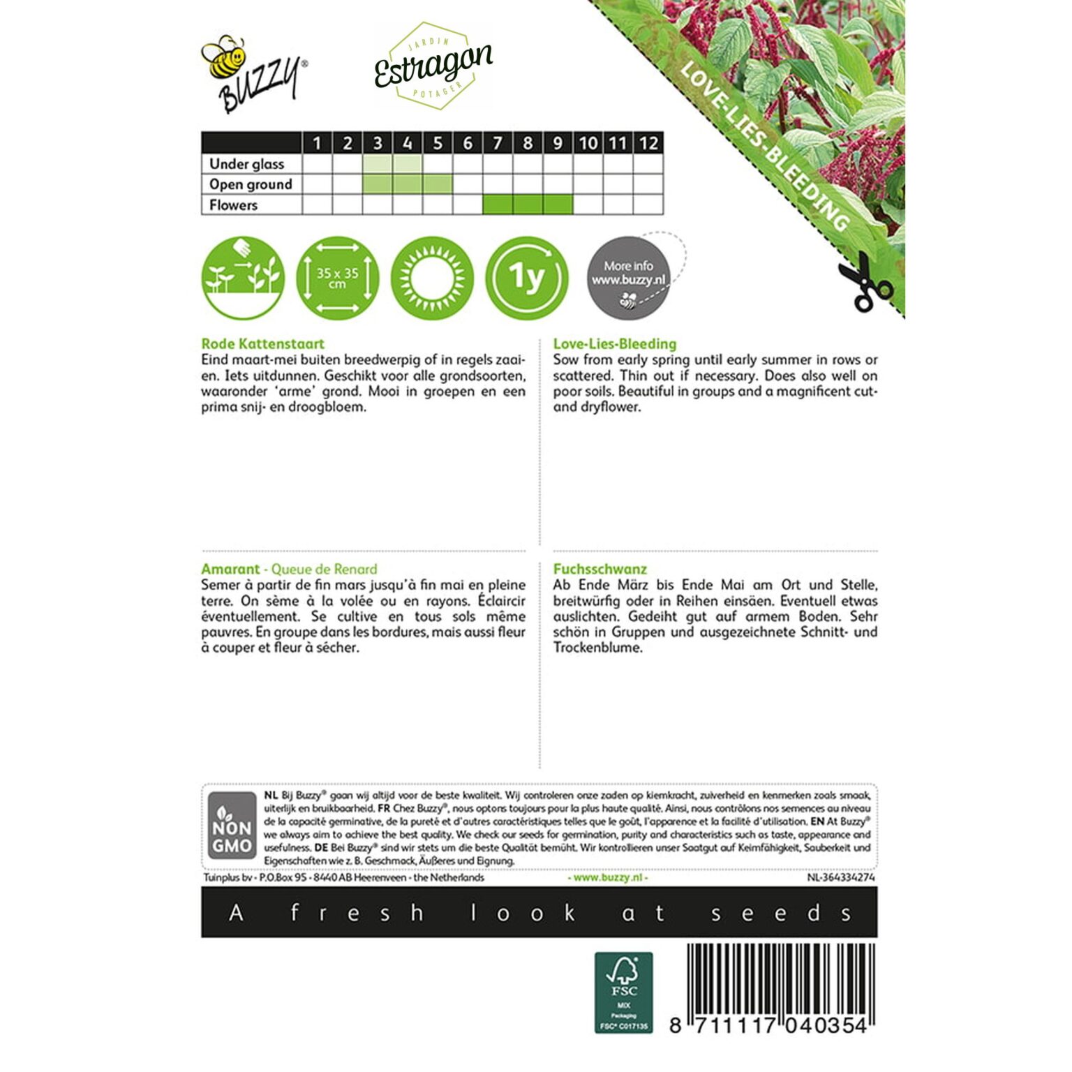 Graines - Amarante Queue de Renard rouge - 1 gr - Buzzy - Estragon.be